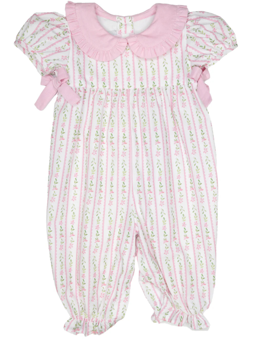James and Lottie Pink Floral Cece Long Bubble – The Smocked Swan