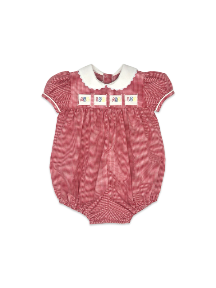 Lullaby Set Ruth Ribbon Bubble Ridgeland Red Minigingham – The Smocked Swan